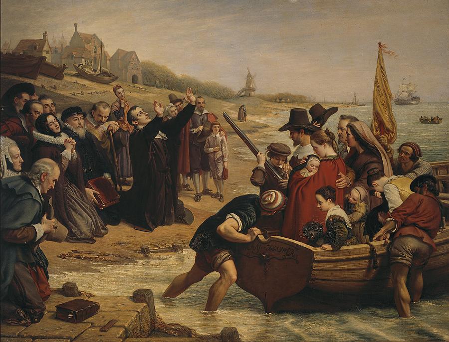 Cope The Pilgrim Fathers 1856 {1864} NGV [PA] - Before Felton